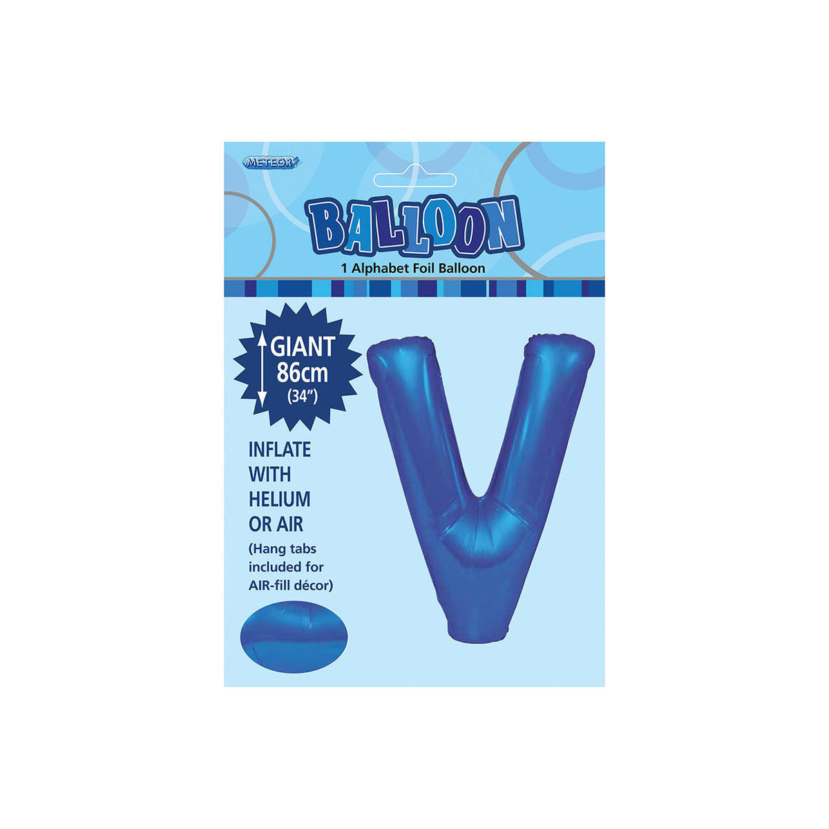 Royal Blue Letter V Foil Balloon - 86cm | The Base Warehouse