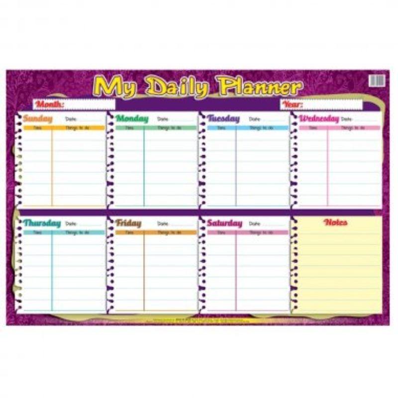 Educational Chart My Daily Planner - 760mm x 505mm | The Base Warehouse