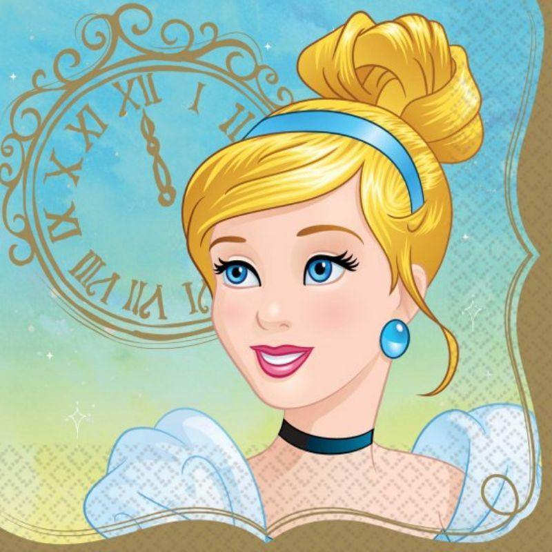 16 Pack Disney Princess Cinderella Lunch Napkins - 33cm x 33cm | The ...
