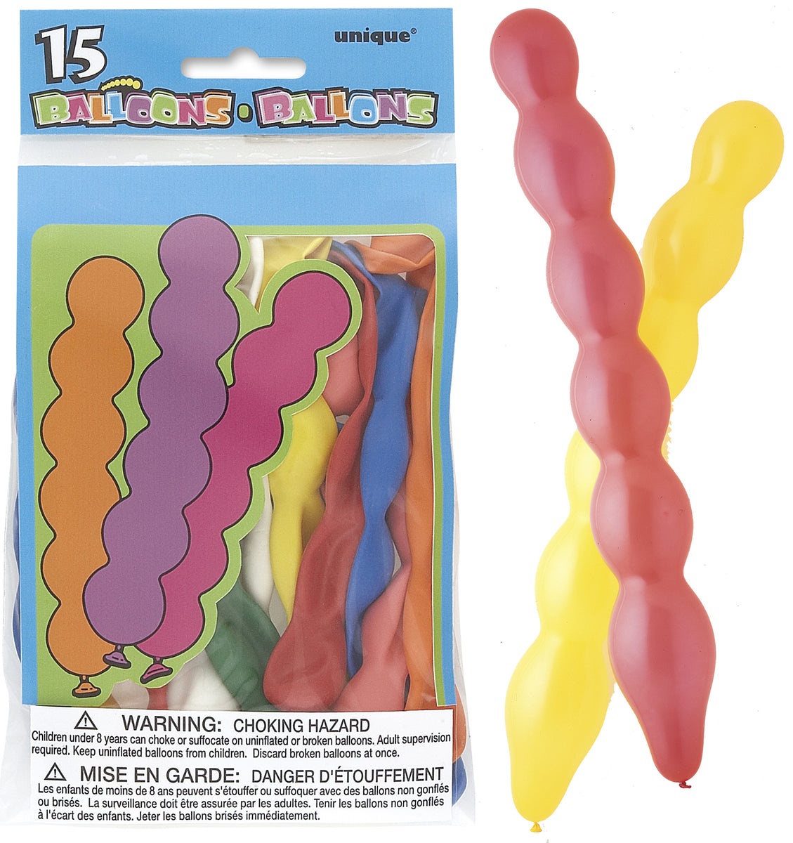 15 Pack Squiggly Balloons | The Base Warehouse