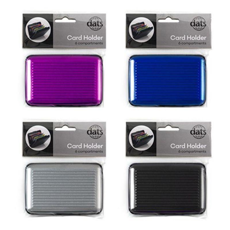 Card Holder Aluminium Case w 6 Compartments 4 Asstd Cols | The Base ...