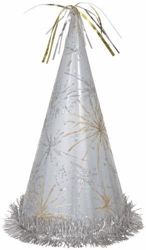 Silver & Gold Foil Cone Hat - 33cm | The Base Warehouse