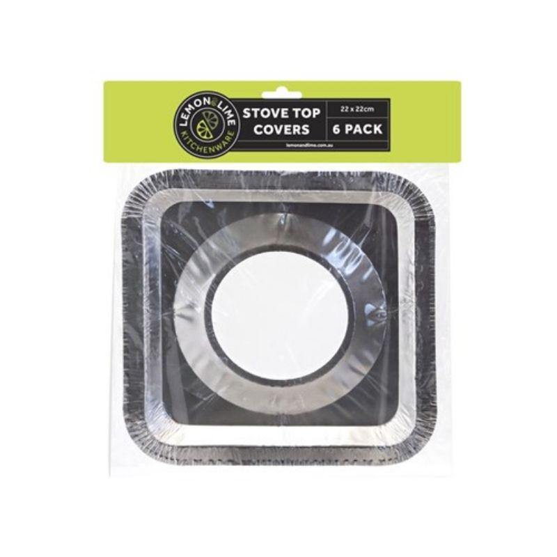 6 Pack Foil Stove Top Covers - 21.5cm x 21.5cm | The Base Warehouse