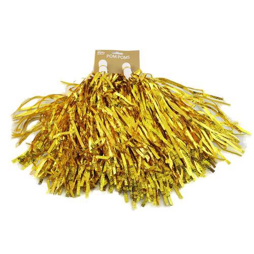 2 Pack Metallic Gold Tinsel Pom Poms - 30g | The Base Warehouse