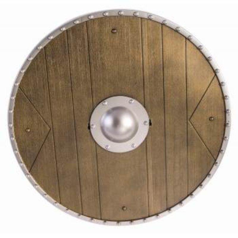 Wood Look Viking Warrior Plastic Shield | The Base Warehouse