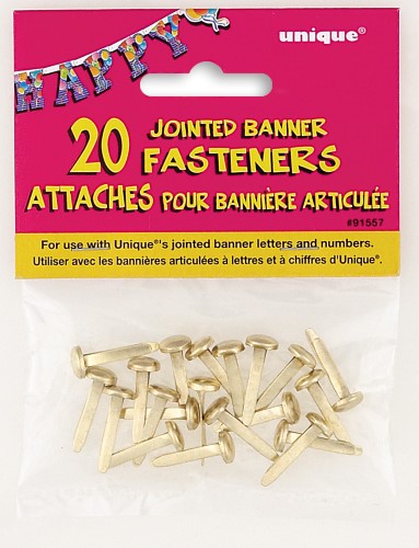 20 Pack Brass Jointed Banner Fasteners | The Base Warehouse