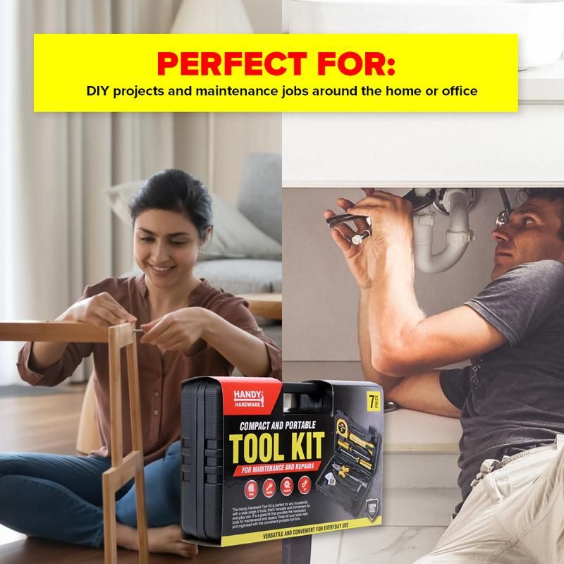 7 Pack Compact Portable Tool Set Kit | The Base Warehouse