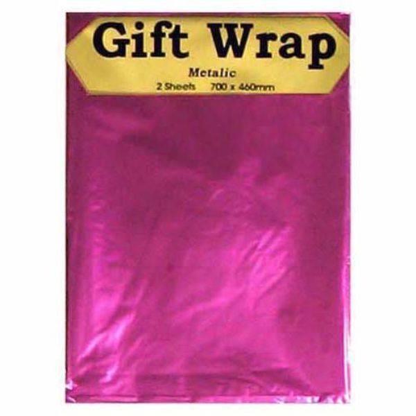 2 Sheets Metallic Gift Wraps - 70cm x 46cm | The Base Warehouse