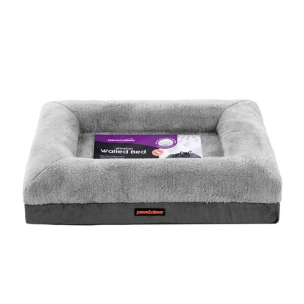 Medium Grey Winston Orthopedic Foam Walled Bed - 70cm x 50cm x 17cm ...