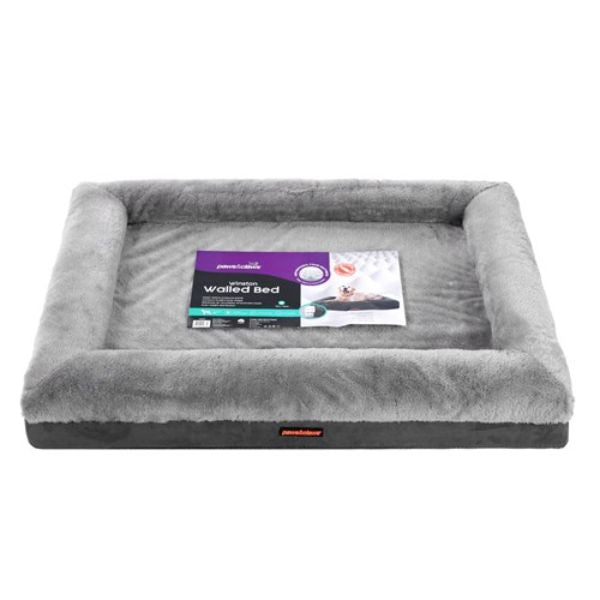 Large Grey Winston Orthopedic Foam Walled Bed - 103cm x 76cm x 17cm ...