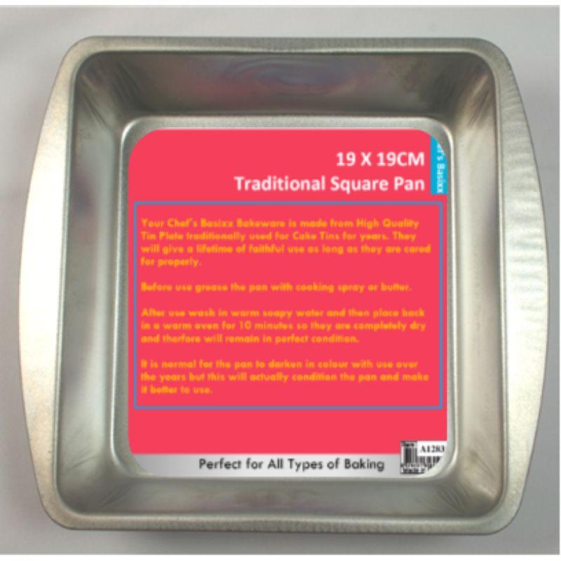 Square Tin Cake - 21cm | The Base Warehouse
