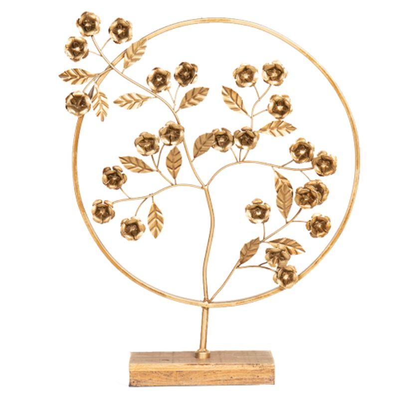 Gold Metal / Wood Tree Table Decor - 43cm x 10cm x 50cm | The Base ...