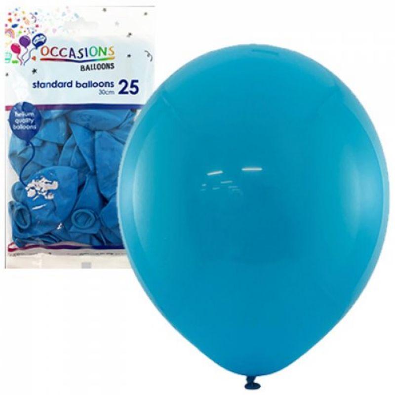 25 Pack Sapphire Blue Latex Balloons - 30cm | The Base Warehouse