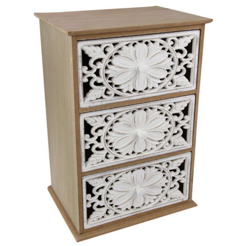 MDF 3 Drawer Filigree Cabinet - 38cm x 27cm | The Base Warehouse