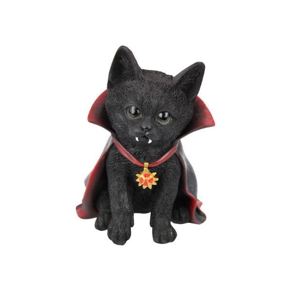 Black Vampire Cat with Red Cape - 15cm | The Base Warehouse