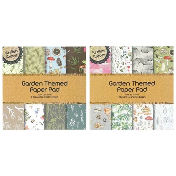 32 Sheets Garden Theme Paper Pad - 15cm | The Base Warehouse