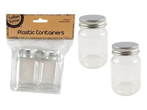 2 Pack Plastic Containers - 120ml | The Base Warehouse