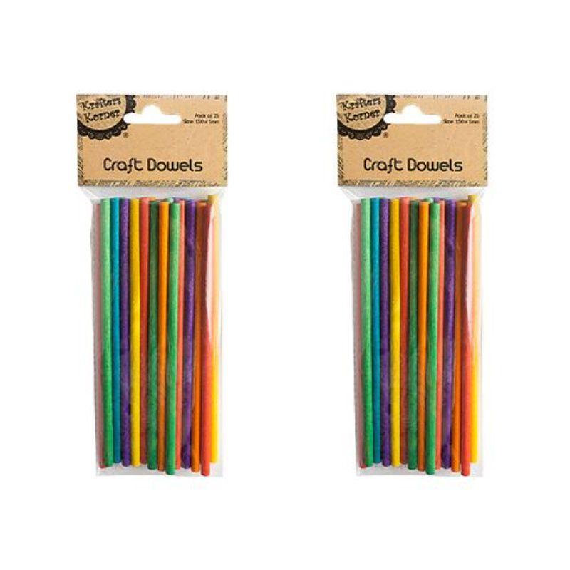 25 Pack Coloured Dowels - 148mm x 5mm | The Base Warehouse
