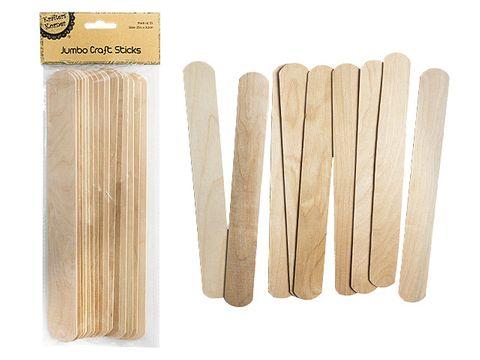 15 Pack XL Natural Craft Sticks - 25.4cm x 3.2cm | The Base Warehouse