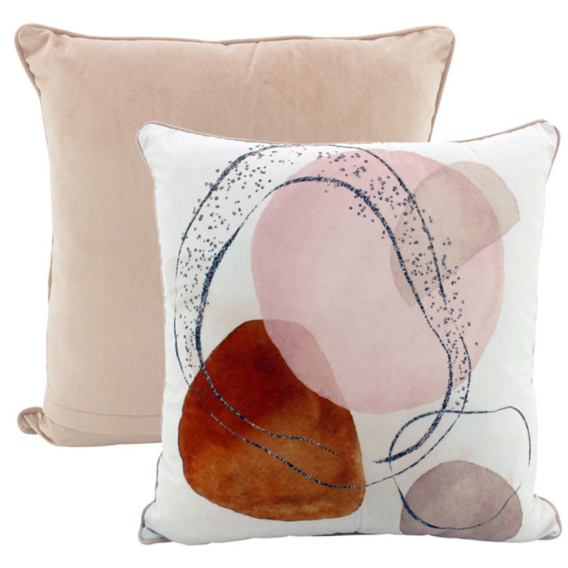 Golden Bespatter Velvet Cushion - 50cm x 50cm | The Base Warehouse
