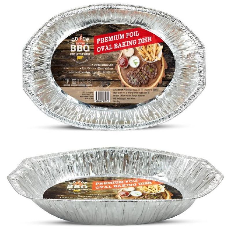 Premium Foil Roaster Oval Baking Dish - 44cm x 33cm x 7.4cm | The Base ...
