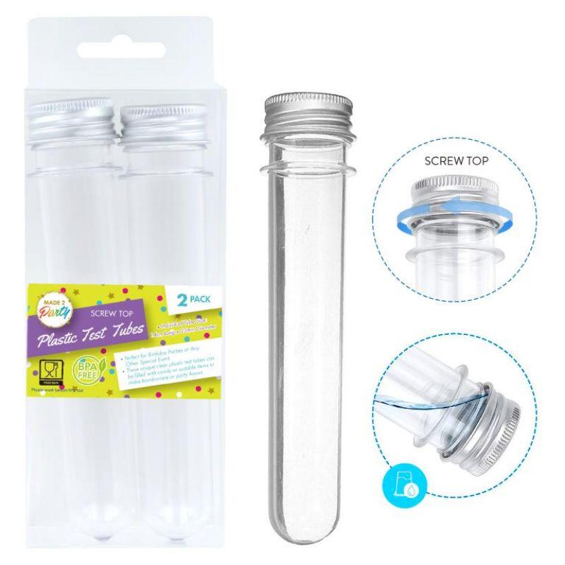 2 Pack Plastic Screw Top Test Tubes | The Base Warehouse