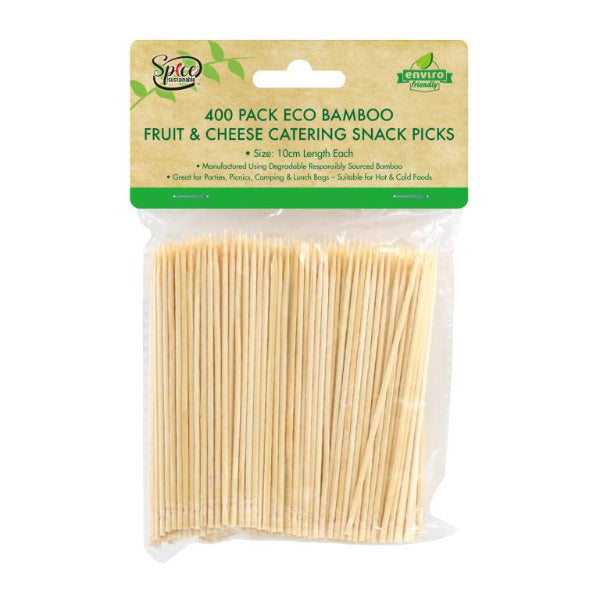 400 Pack Bamboo Fruit And Cheese Catering Snack Picks - 10cm | The Base ...