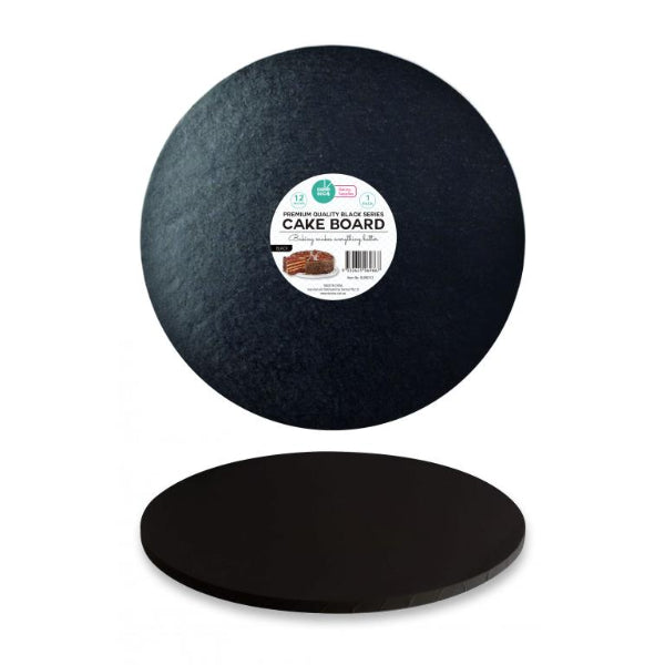 Black Round Premium Heavy Duty Professional Cakeboard - 30.48cm x 0.6cm ...