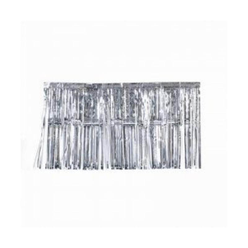 Metallic Silver Curtains - 90cm x 200cm | The Base Warehouse
