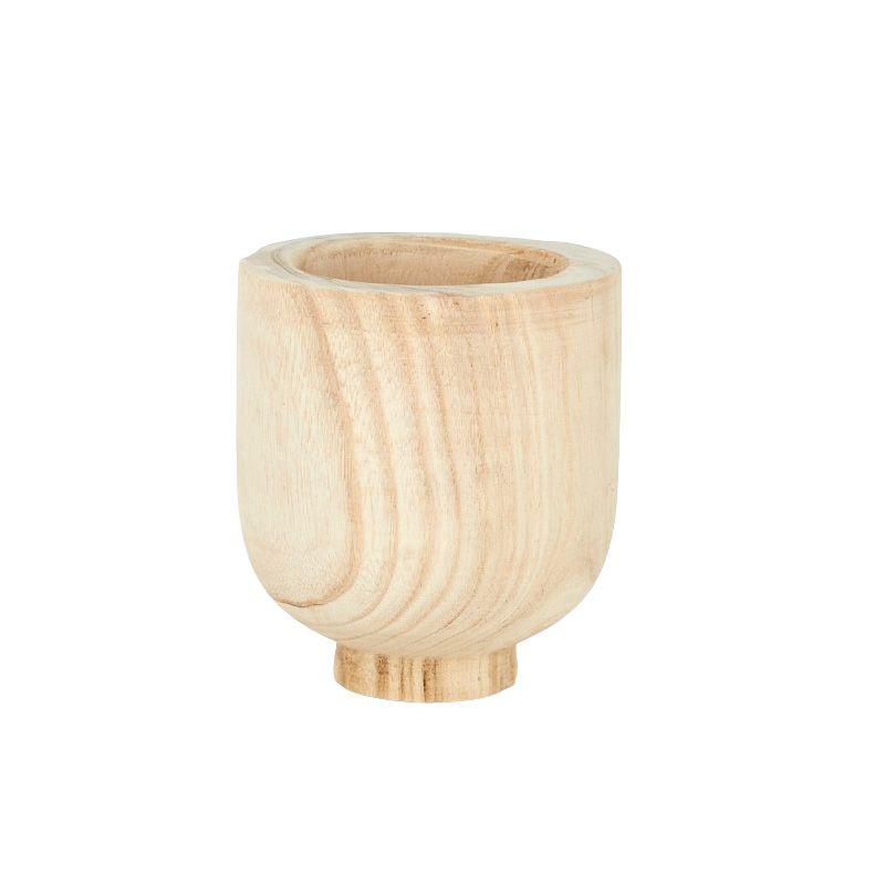 Wade Wooden Footed Pot - 17cm x 12cm | The Base Warehouse
