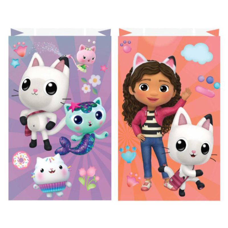 8 Pack Gabby's Dollhouse Paper Kraft Bags - 21cm x 13cm x 8cm | The ...