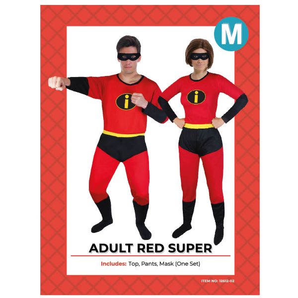 Adults Red Super Costume - M | The Base Warehouse