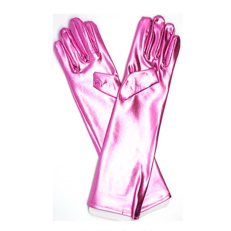 Metallic Pink Long Gloves | The Base Warehouse