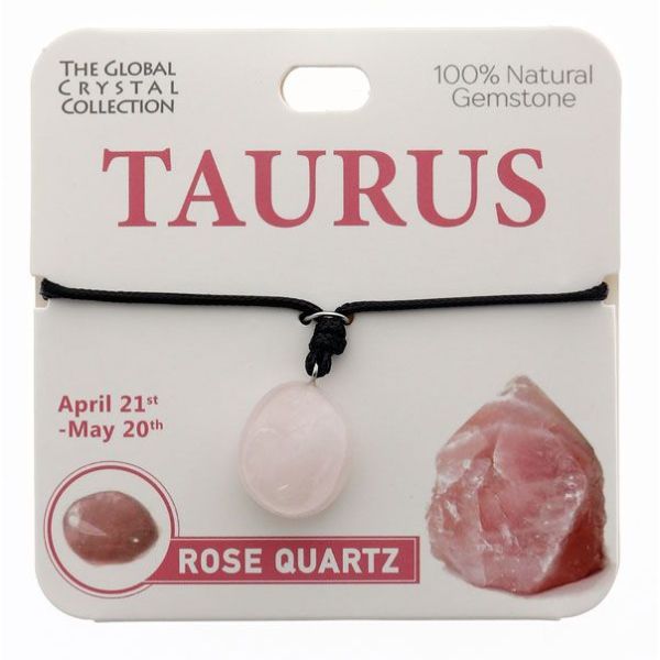 Rose Quartz Taurus Gem Necklace | The Base Warehouse