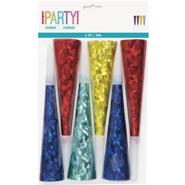 6 Pack Prismatic Foil Horns | The Base Warehouse