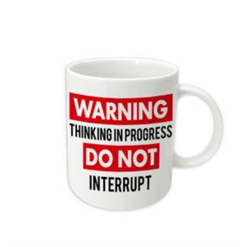 Warning Thinking in Progress Mug - 355ml | The Base Warehouse