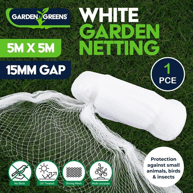15mm Gap White Garden Netting - 5m x 5m | The Base Warehouse