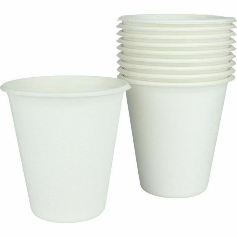 10 Pack Biodegradable Sugar Cane Cups - 200ml | The Base Warehouse