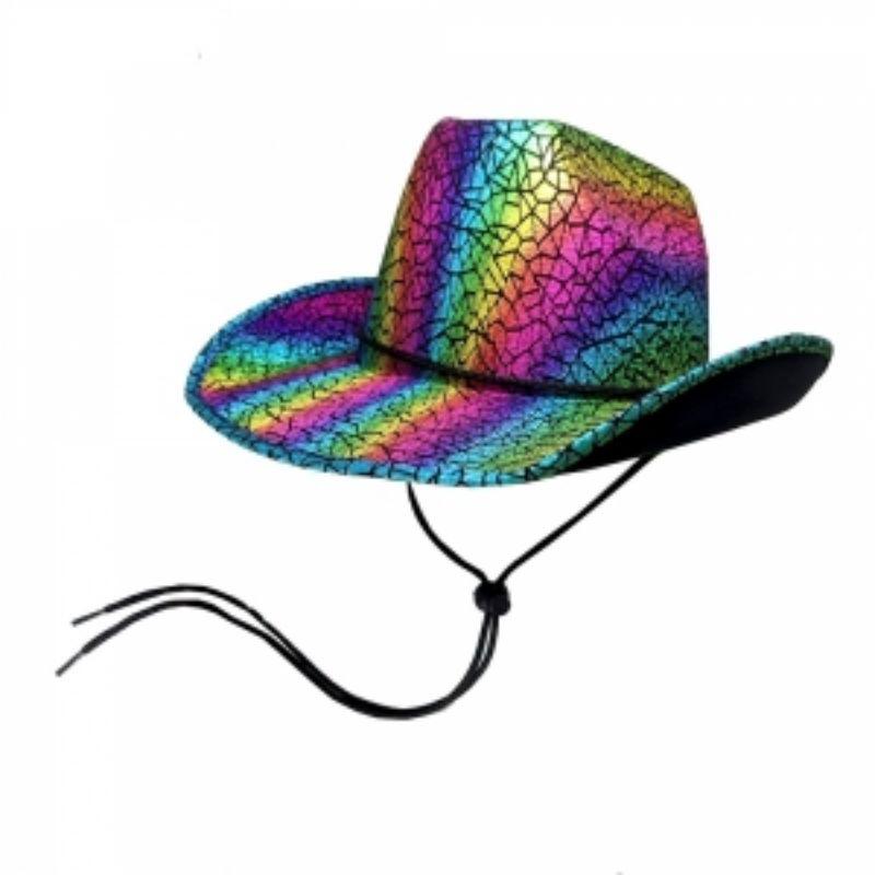 Shiny Rainbow Cowboy Hat | The Base Warehouse