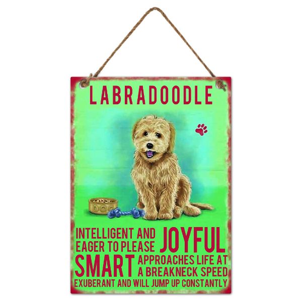 Metal Labradoodle Wall Hanging Sign - 20cm x 27cm | The Base Warehouse
