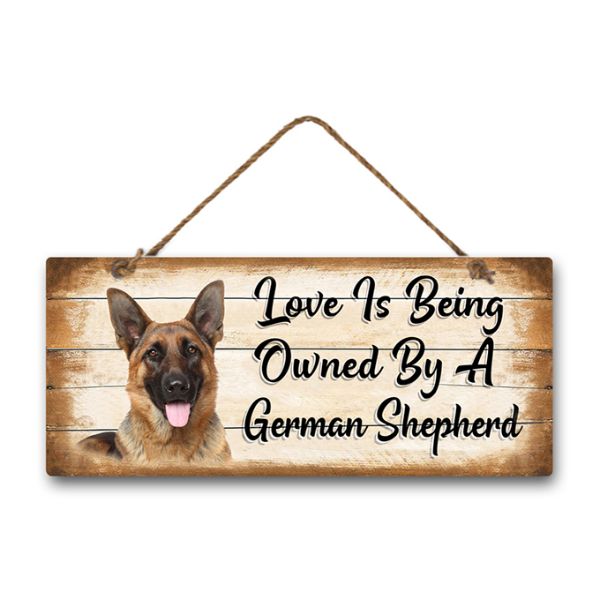 German Shepherd Wall Hanging Sign - 30cm x 13cm | The Base Warehouse