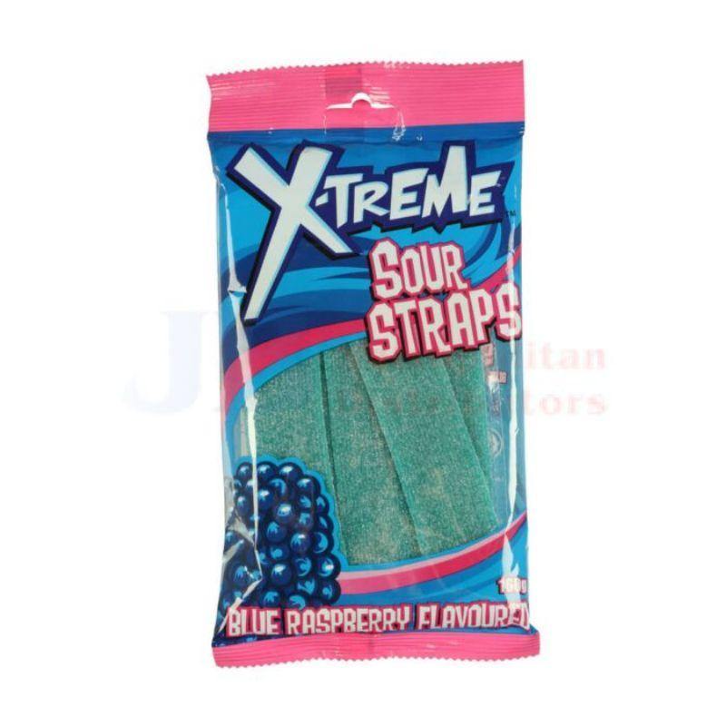 X-Treme Sour Straps Blue Raspberry - 180g | The Base Warehouse
