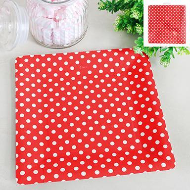 8 Pack Red Dot Square Paper Plate - 23cm | The Base Warehouse