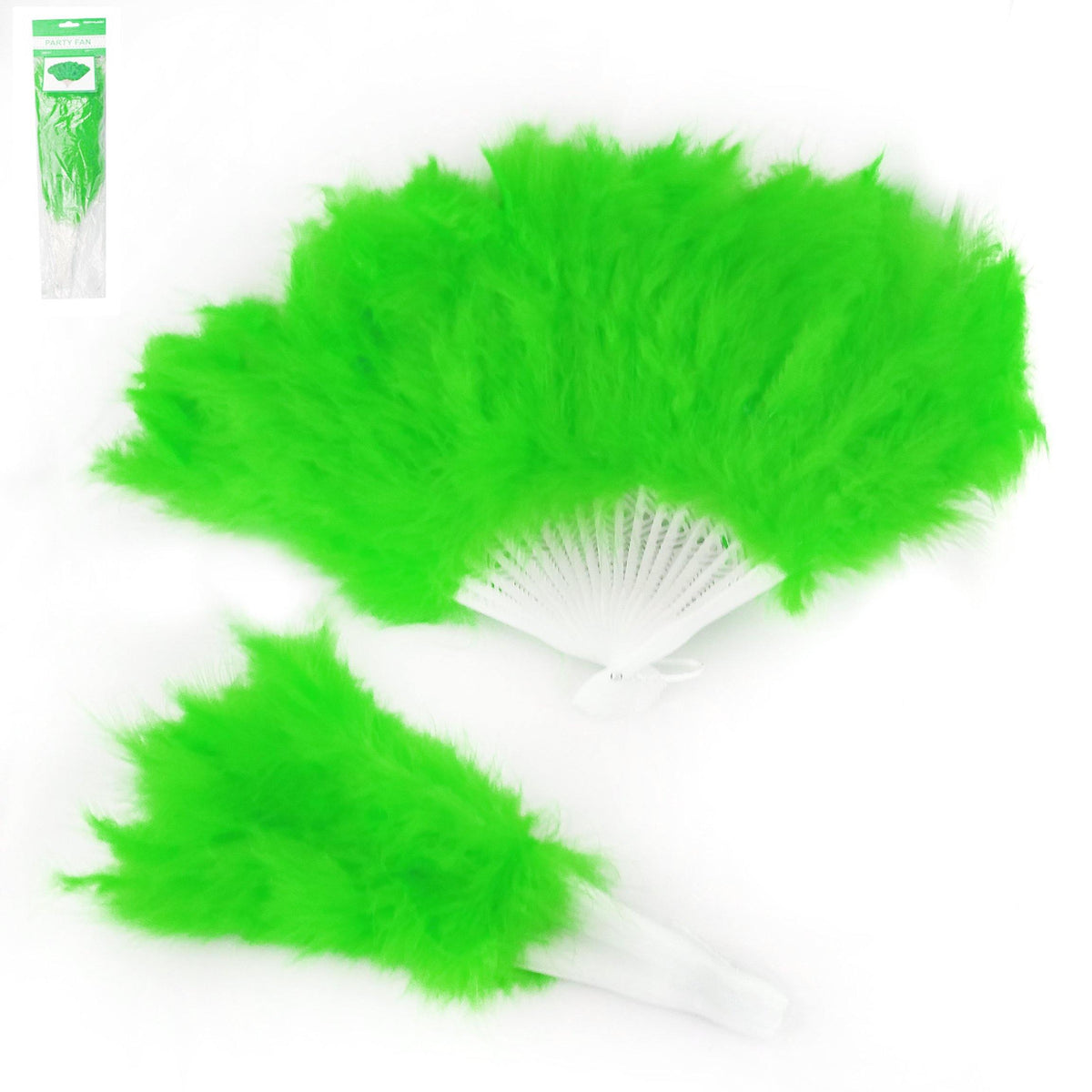 Green Feather Fan | The Base Warehouse