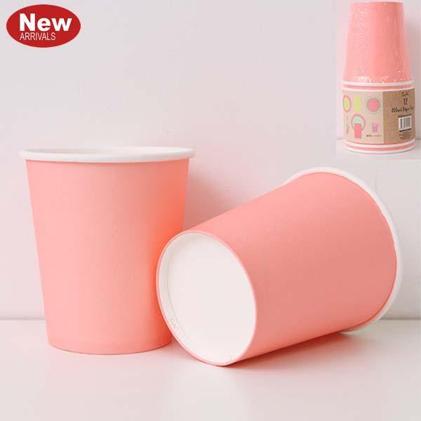 12 Pack Neon Coral Paper Cups | The Base Warehouse