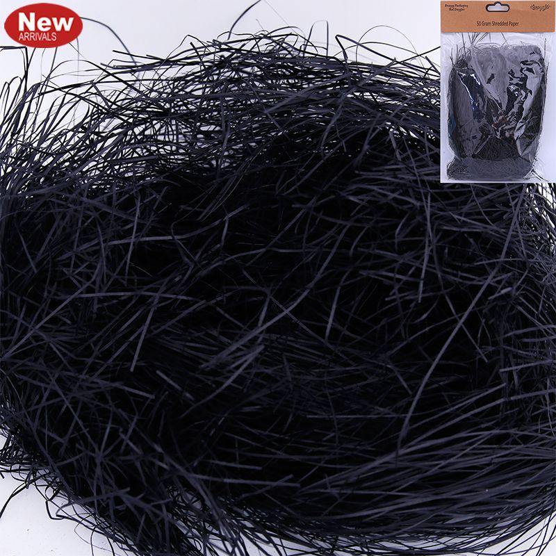 Black Foil Shredded Paper - 50g | The Base Warehouse