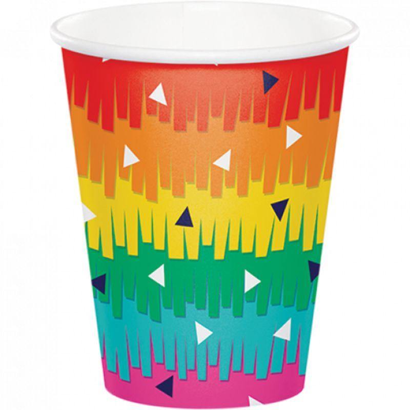 8 Pack Fiesta Fun Paper Cups - 266ml | The Base Warehouse