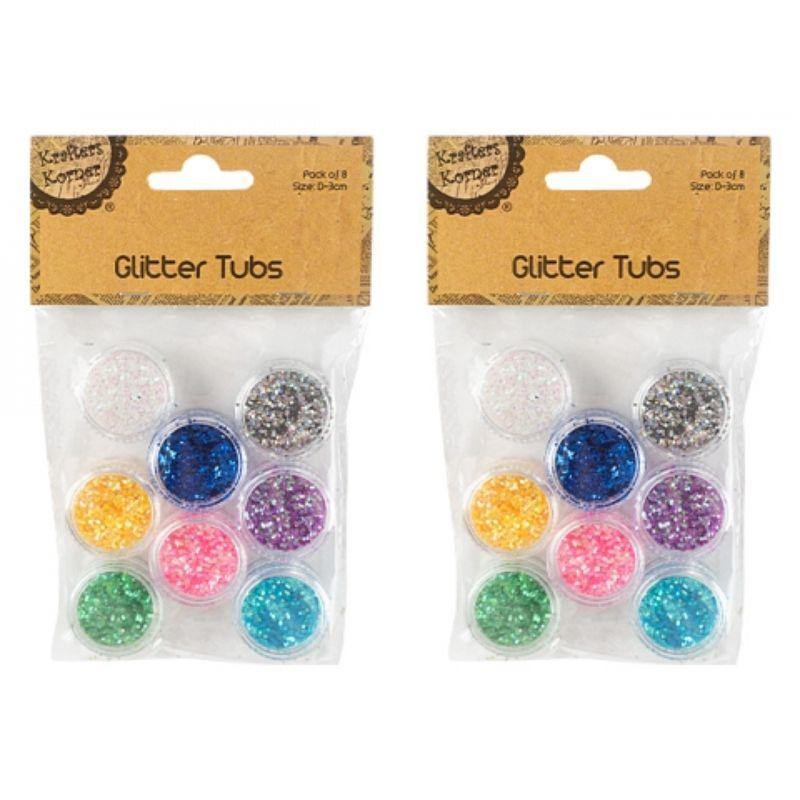 8 Pack Glitter Tubs | The Base Warehouse