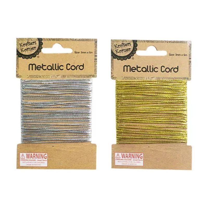 Metallic Craft Cord - 1mm x 6m | The Base Warehouse