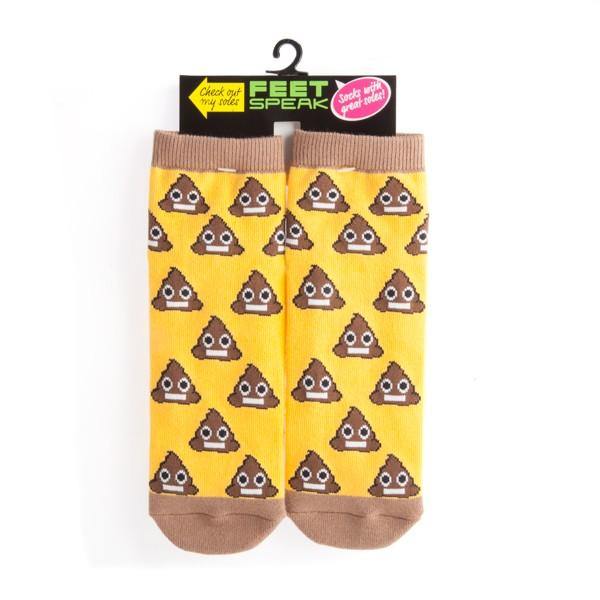 Smiling Poo Emoji Feet Speak Socks | The Base Warehouse